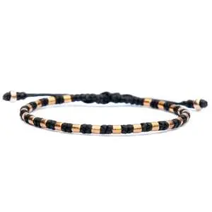 HARBOUR UK Oxford Gold Vermeil Rope Bracelet - Black