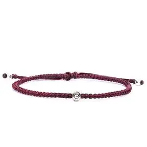 HARBOUR UK The Protector Silver Evil Eye Bracelet Wine - Red
