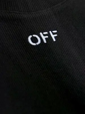 Off-White Logo-embroidered Ribbed T-shirt