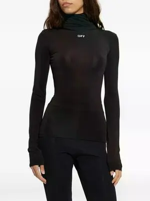 Off-White Logo-print High-neck Top - Black