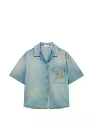 Off-White Logo-patch Denim Shirt - Blue