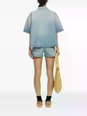 Off-White Logo Embroidered Denim Shorts