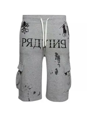 PRAYING Cargo Logo Shorts - Grey