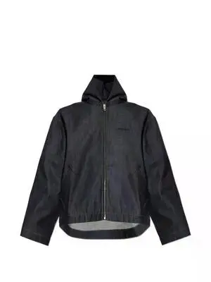 Balenciaga Hooded Denim Jacket - Blue