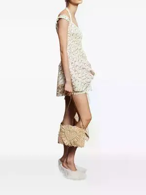 ALEMAIS Polka-dot Draped Mini Dress