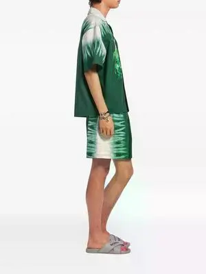 Balenciaga Tie-dye Cotton Shorts - Green