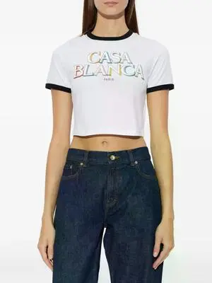 Casablanca Logo-print Cropped T-shirt