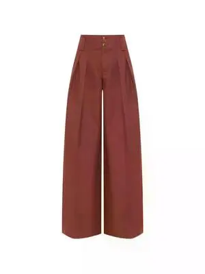 Chloé Pleated Wide-leg Trousers - Red