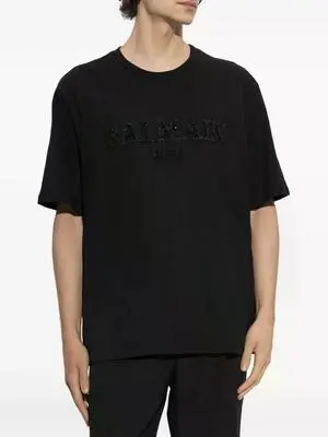 Balmain Crystal-embellished Logo T-shirt