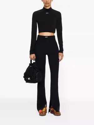 Off-White Split-hem Flared Trousers - Black