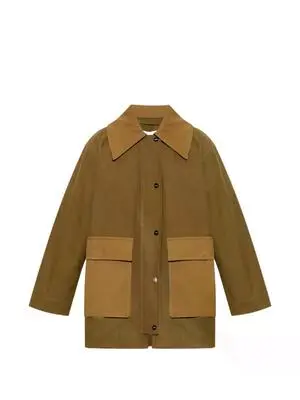 GANNI Patch-pocket Cotton Military Jacket - Green