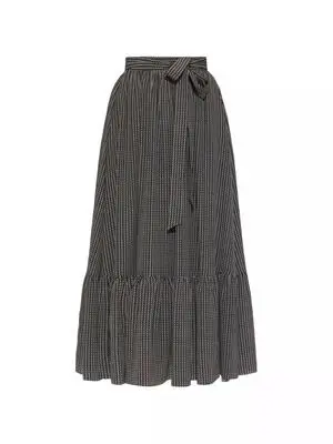 Chloé Geometric-print Tiered Midi Skirt - Black