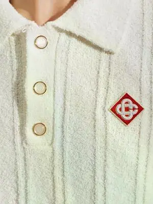 Casablanca Logo-patch Bouclé Polo Shirt