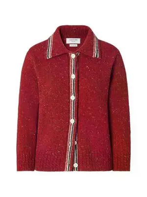 Thom Browne Hector Pointelle-knit Cardigan - Red