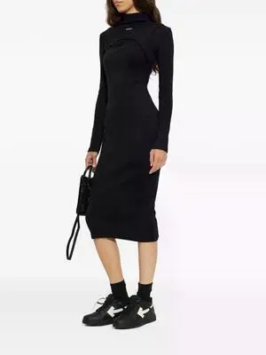 Off-White Cut-out Turtleneck Midi Dress