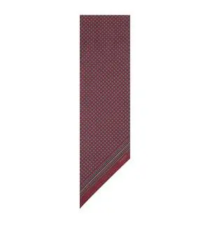 Saint Laurent Silk Geometric Print Cravat - Red