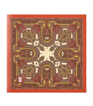 Saint Laurent Silk Paisley Print Scarf - Red