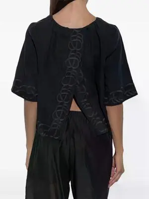BY MALENE BIRGER Embroidered Linen Blouse - Black