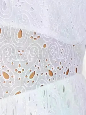 FRAME Broderie Anglaise Halterneck Midi Dress