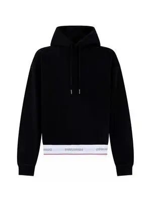 Dsquared2 Logo-tape Relax-fit Hoodie - Black