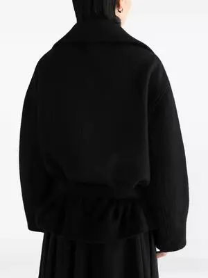 LEMAIRE Short Wrap Coat In Felted Wool And Alpaca Blend