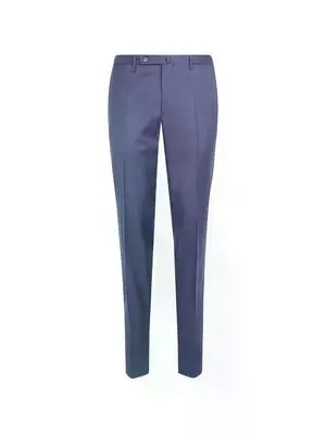 Incotex Pressed-crease Wool Tailored Trousers - Blue