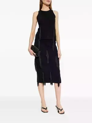 IRO PARIS Fringed Ribbed-knit Skirt