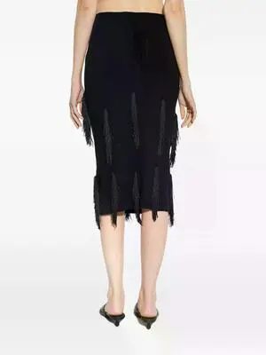 IRO PARIS Fringed Ribbed-knit Skirt