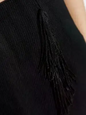 IRO PARIS Fringed Ribbed-knit Skirt