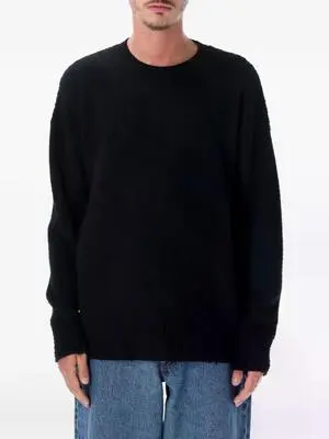 ROBERTO COLLINA Crew-neck Bouclé Sweater - Black