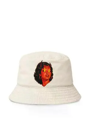 MELT Graphic-print Bucket Hat - White