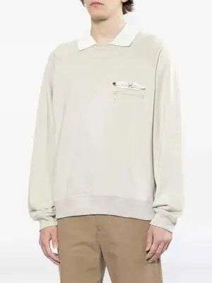 TOGA VIRILIS Zipped Polo-collar Sweatshirt