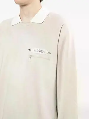 TOGA VIRILIS Zipped Polo-collar Sweatshirt