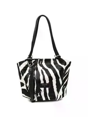 Patrizia Pepe Zebra-print Shoulder Bag - Black