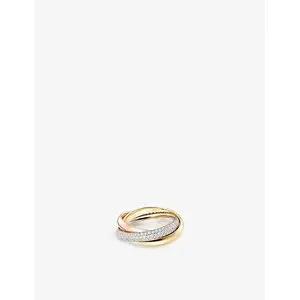 Cartier Trinity Medium 18ct Gold And Diamond Ring - Multicolour