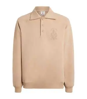 Casablanca Stretch-cotton Spread-collar Sweatshirt - Beige