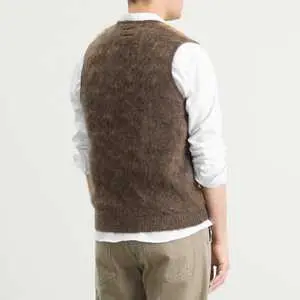 BEAMS Mohair Argyle Knit Vest