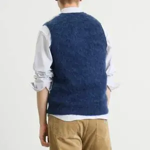 BEAMS Mohair Argyle Knit Vest