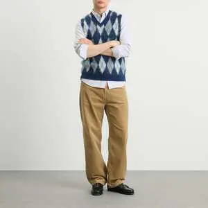 BEAMS Mohair Argyle Knit Vest
