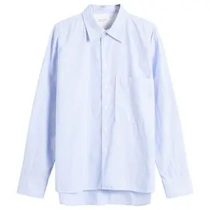 Universal Works Office Stripe Square Pocket Shirt