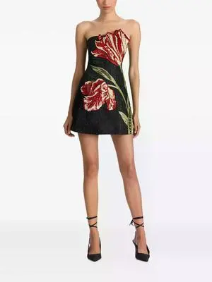 Alice + Olivia Katia Sequin-embellished Floral-embroidered Mini Dress
