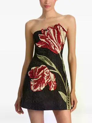 Alice + Olivia Katia Sequin-embellished Floral-embroidered Mini Dress