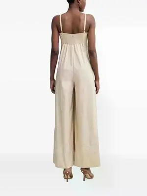 TWINSET Bow-detail Embroidered Jumpsuit - Neutrals