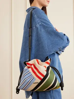 Loewe Flamenco Paneled Canvas Clutch