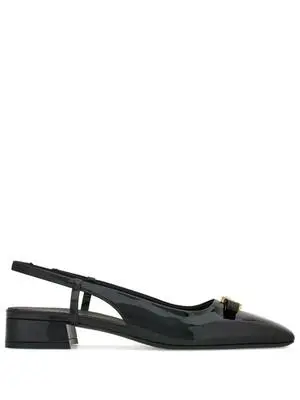 FERRAGAMO Bow-detail Leather Pumps - Black