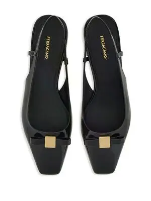 FERRAGAMO Bow-detail Leather Pumps