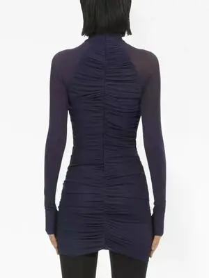 FERRAGAMO Ruched Long-sleeve Minidress