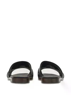 FERRAGAMO Leather Logo Plaque Sandals