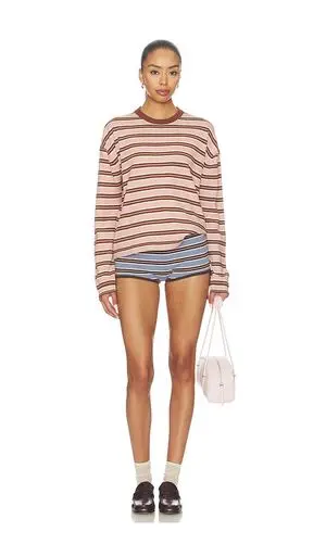 LOVERS AND FRIENDS Amalia Striped Crew Neck Sweater