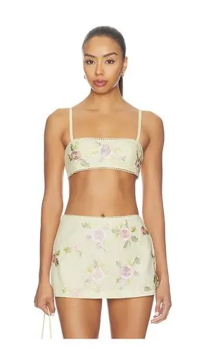 For Love & Lemons Ribbon Flowers Top In . Also - Multi
